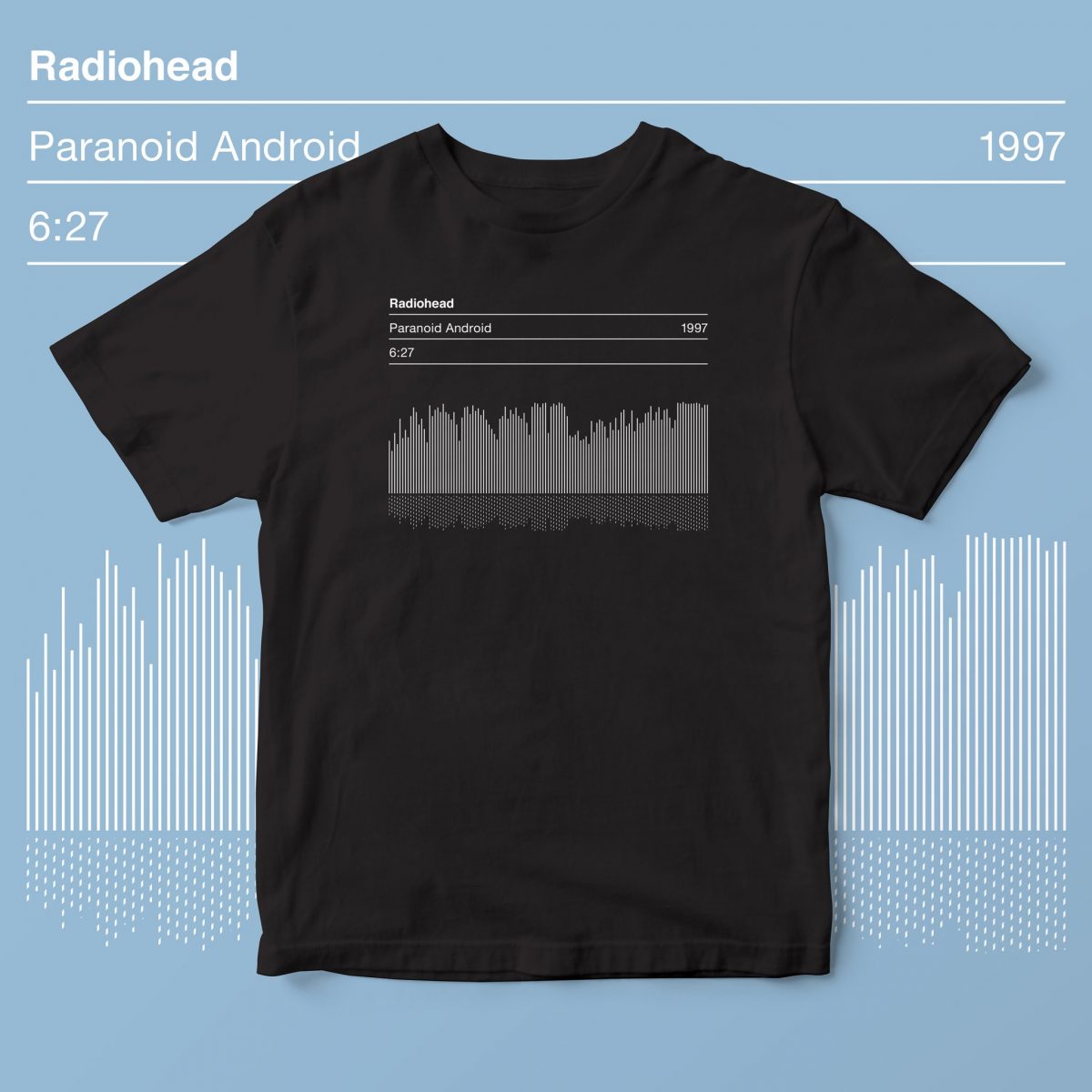 Radiohead Paranoid Android Song Sound Wave Graphic T Shirt – Urban Makers