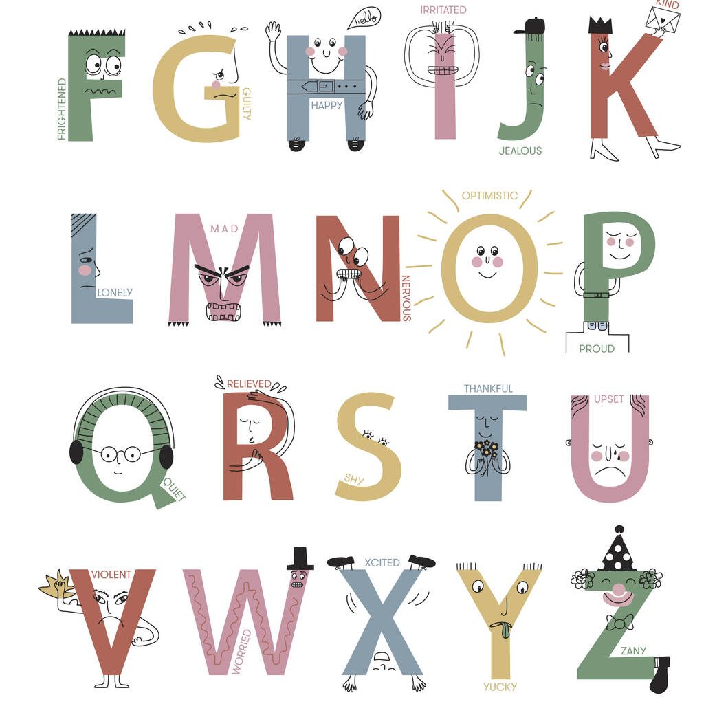 A-Z of Emotions Alphabet Print – Urban Makers