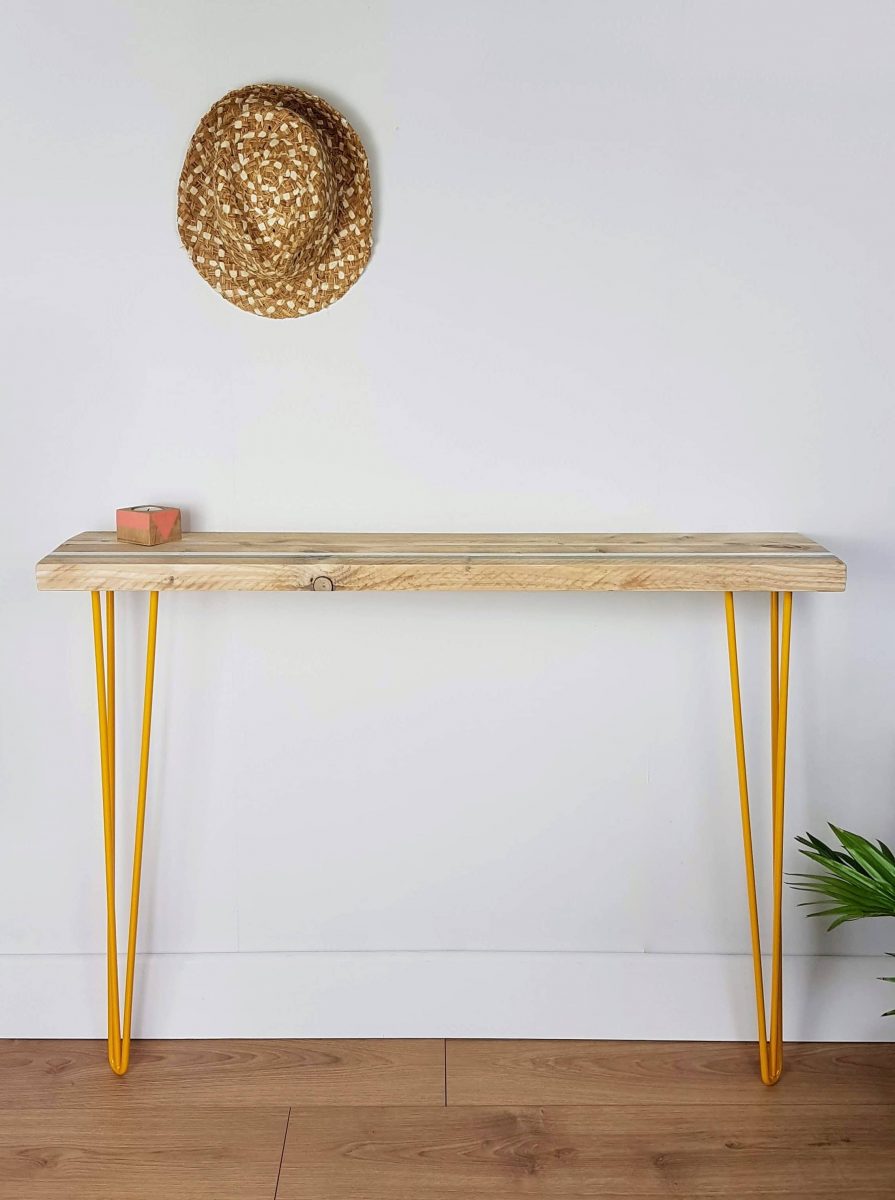 Reclaimed scaffold console table, stripe design – Urban Makers